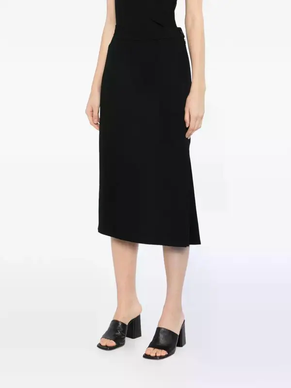 AGNES B. Buckle Detail Midi Skirt