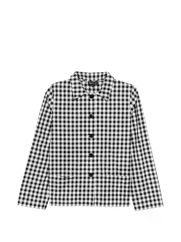AGNES B. Gingham Long-sleeve Top
