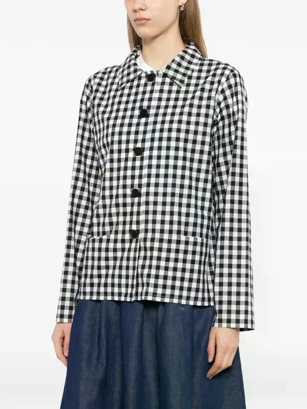 AGNES B. Gingham Long-sleeve Top
