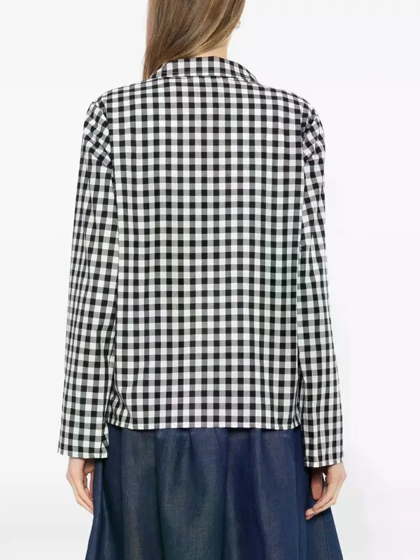AGNES B. Gingham Long-sleeve Top