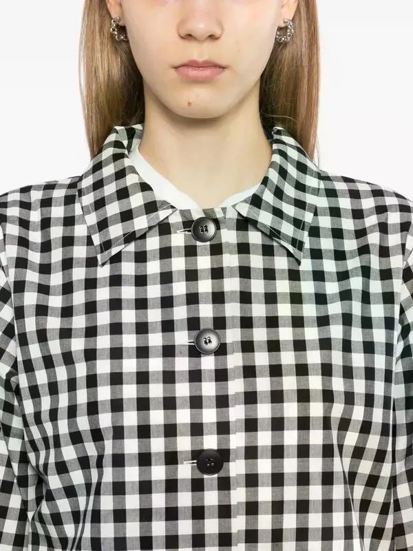 AGNES B. Gingham Long-sleeve Top