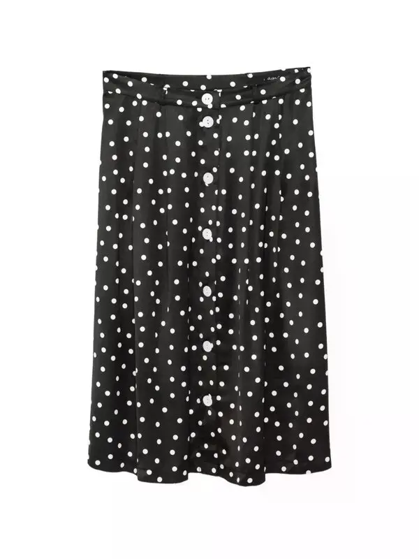 AGNES B. Polka-dot Midi Skirt - Black