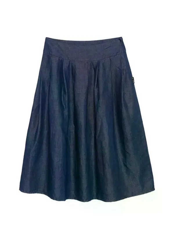 AGNES B. Denim Pleated A-line Skirt