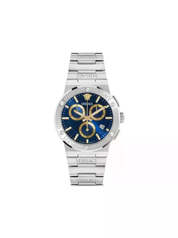 Versace Greca 40mm Chronograph Watch - Blue