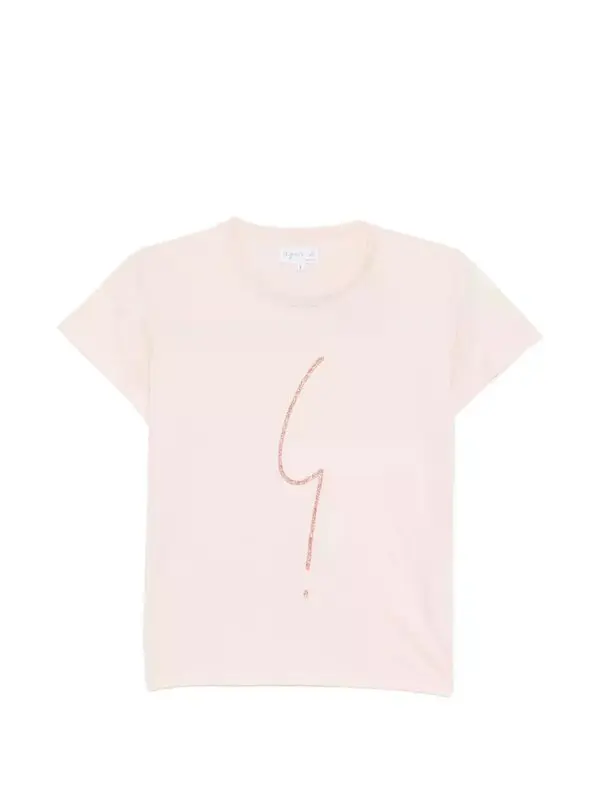 AGNES B. Graphic Cotton T-shirt - Neutrals