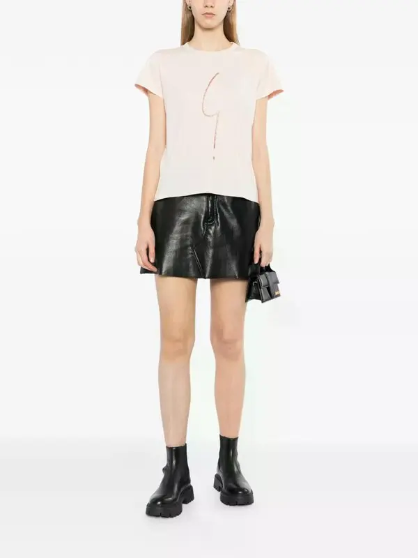 AGNES B. Graphic Cotton T-shirt - Neutrals