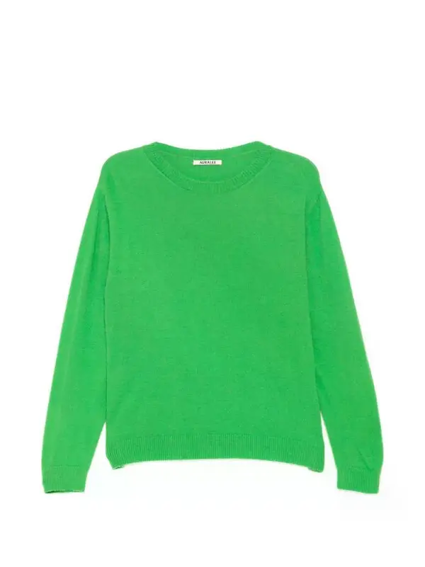 Auralee Brushed Cashmere Cotton Jumper - Green
