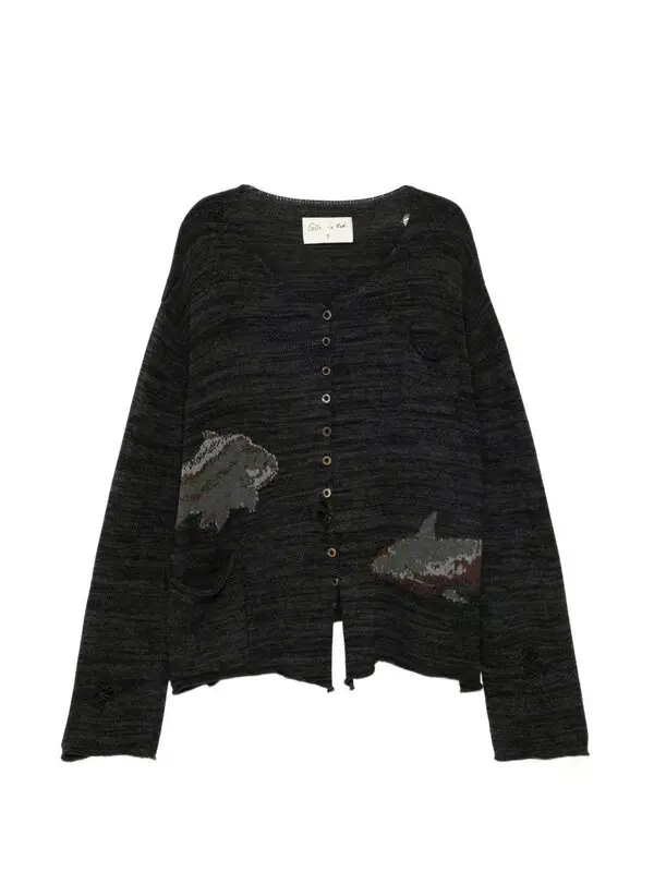 GG IN RED Graphic Cardigan