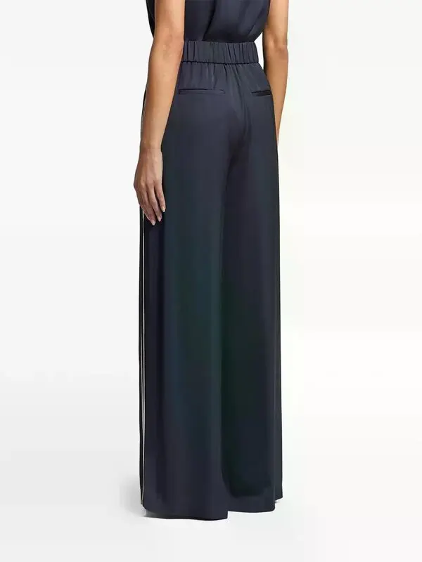 Peserico Stripe-detail Satin Trousers