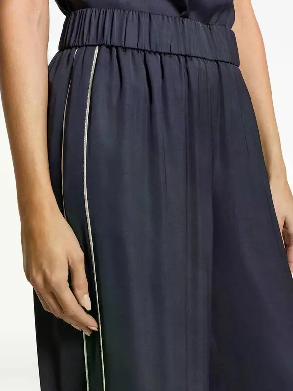 Peserico Stripe-detail Satin Trousers