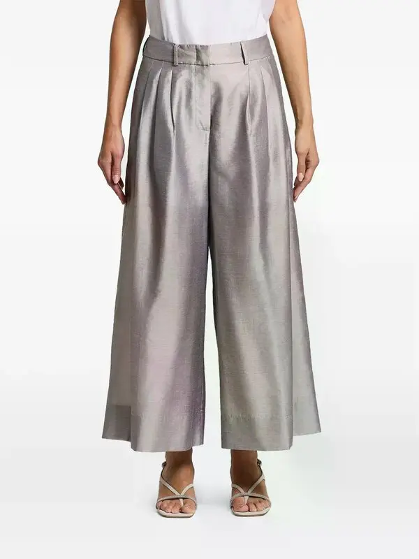 Peserico Wide Leg Organza Trousers - Grey