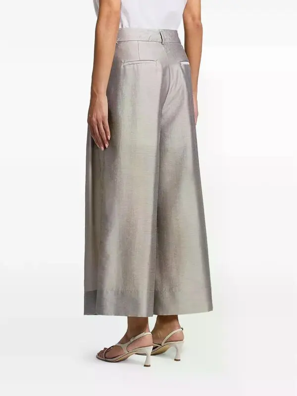 Peserico Wide Leg Organza Trousers - Grey