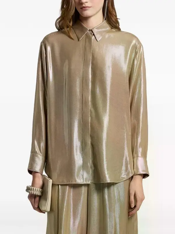Peserico Diagonal Striped Shirt - Neutrals
