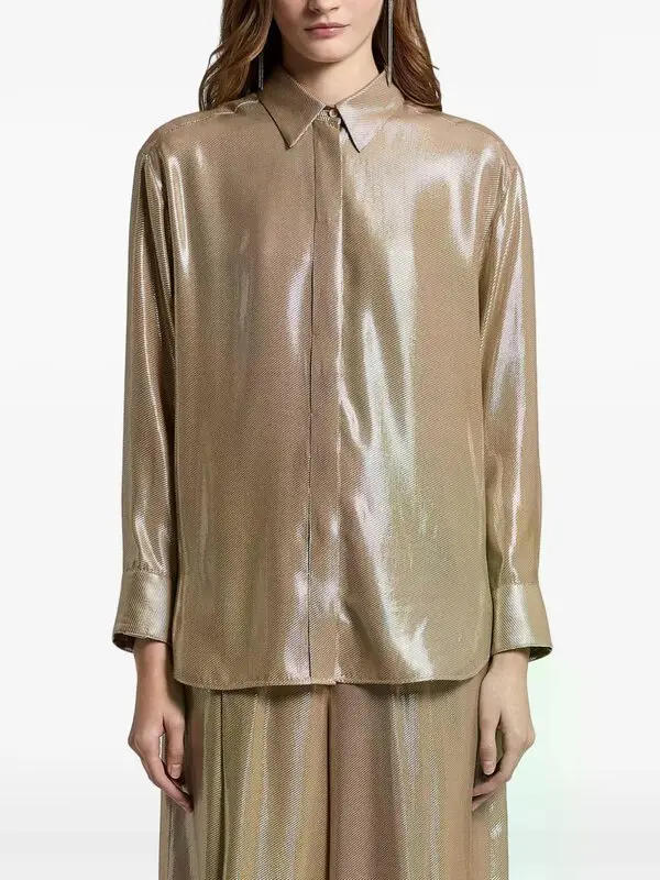 Peserico Diagonal Striped Shirt - Neutrals
