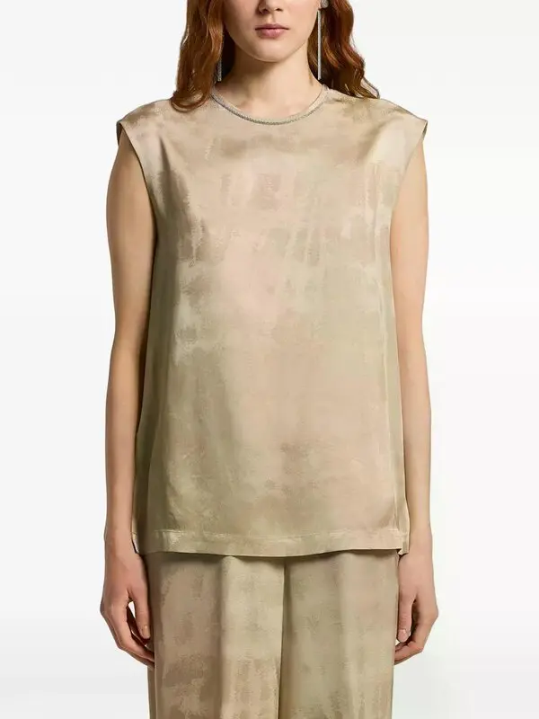 Peserico Embellished Sleeveless Top - Neutrals