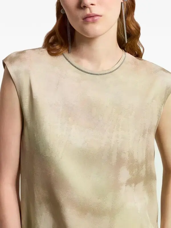 Peserico Embellished Sleeveless Top - Neutrals