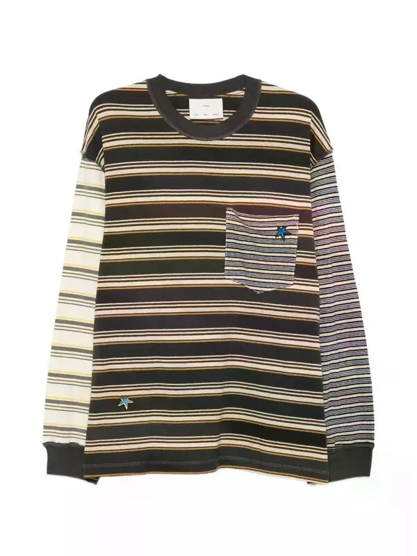 SONG FOR THE MUTE Striped Tictac Sweatshirt - Grey