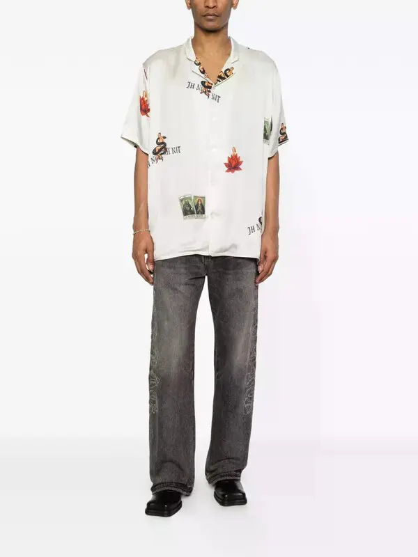 IH NOM UH NIT Logo-print Shirt - Neutrals