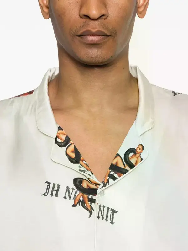IH NOM UH NIT Logo-print Shirt - Neutrals