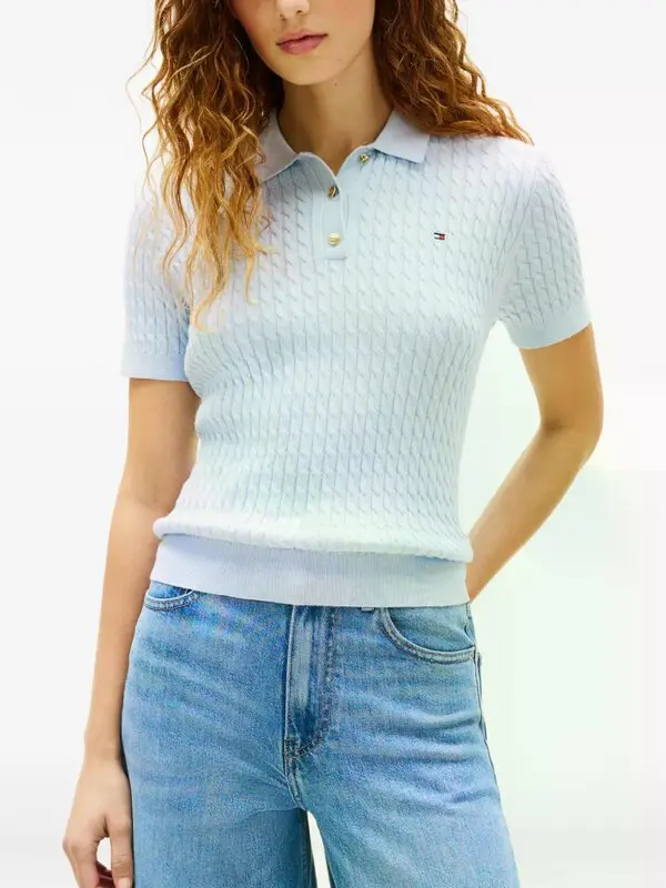 Tommy Hilfiger Cable-knit Polo Top