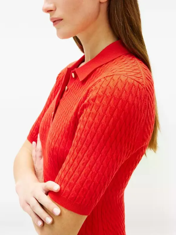 tommy hilfiger knit polo dress Cable Knit Slim Mini Polo Dress | Orange