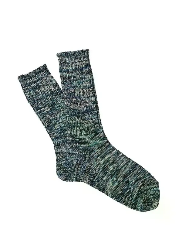 Anonymous Ism Marled Knit Crew Socks - Blue