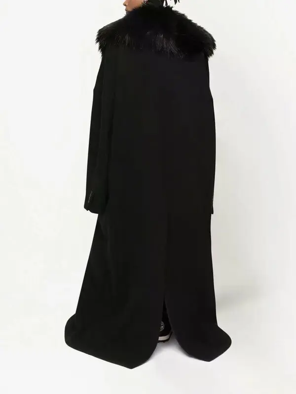 Dolce & Gabbana Faux-fur Collar Virgin Wool Coat
