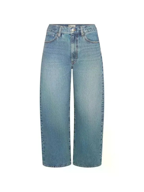 FRAME The Bow Crop Wide Leg Jeans - Blue