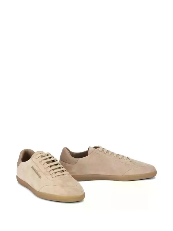 Zegna Suede Leather Sneakers - Neutrals
