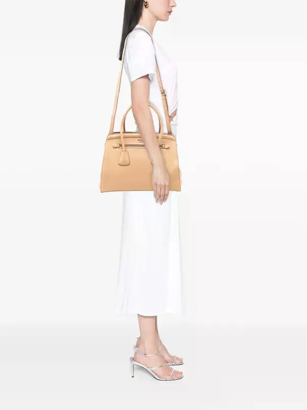 Prada Vitello Daino Cuir Frame Convertible Tote Satchel 2000-2025
