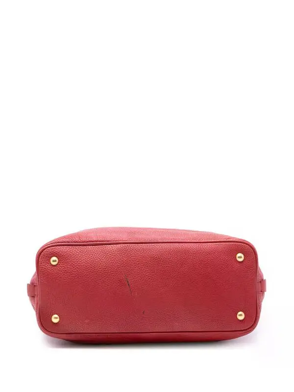 Prada Vitello Daino Side Zip Shopper Tote - Red
