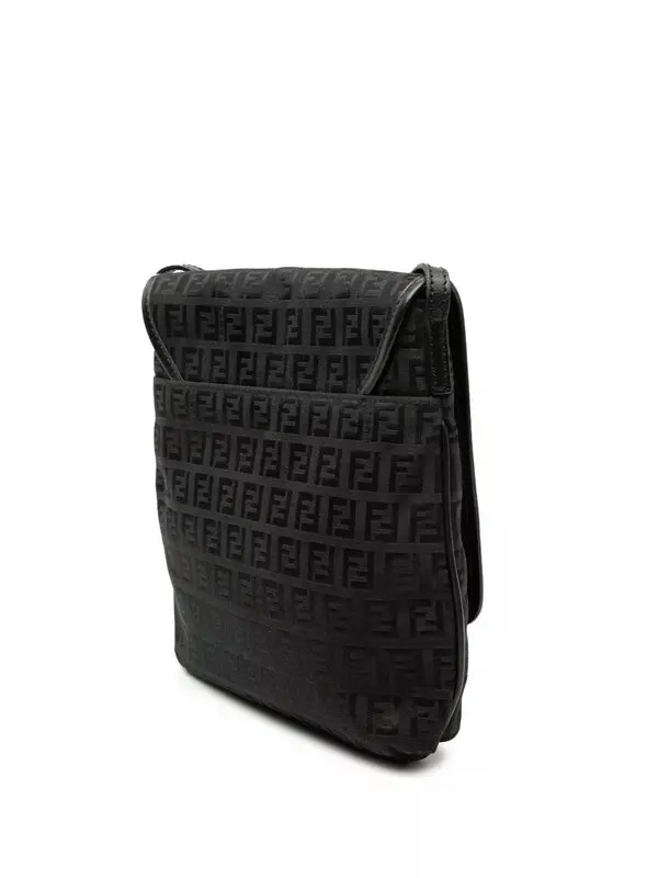 Fendi Zucchino Canvas Crossbody Bag - Black