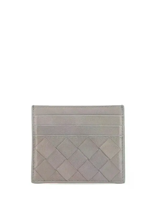 Bottega Veneta 2012-2024 Lambskin Intrecciato Credit Case Card Holder - Grey