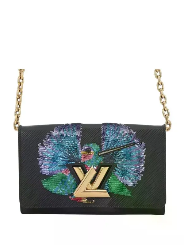 LOUIS VUITTON Epi Sequin Bird Twist Wallet On Chain - Black