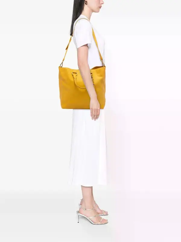 Prada 2010-2026 Vitello Daino Open Convertible Tote Satchel - Yellow