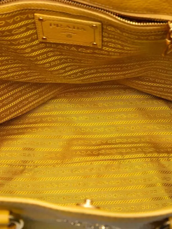 Prada 2010-2026 Vitello Daino Open Convertible Tote Satchel - Yellow