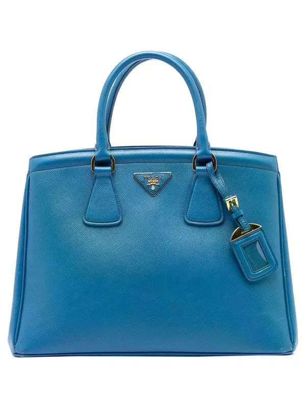 Prada Saffiano Lux Parabole Tote Bag - Blue