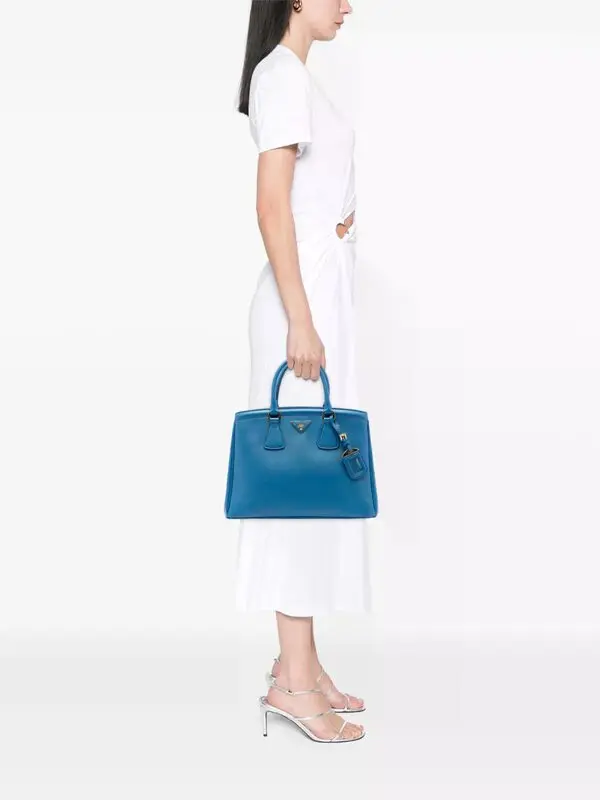 Prada Saffiano Lux Parabole Tote Bag - Blue