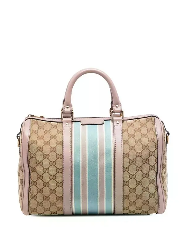 Gucci Gg Canvas Web Joy Boston Satchel - Brown