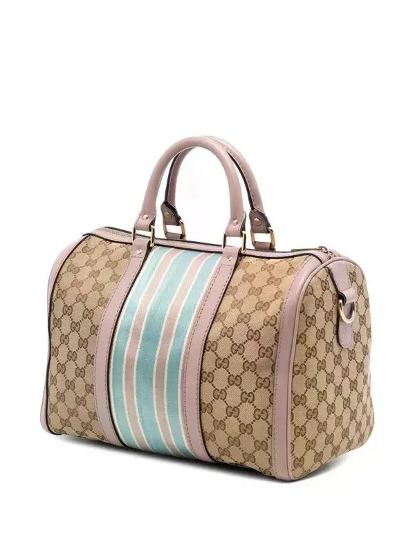 Gucci Gg Canvas Web Joy Boston Satchel - Brown