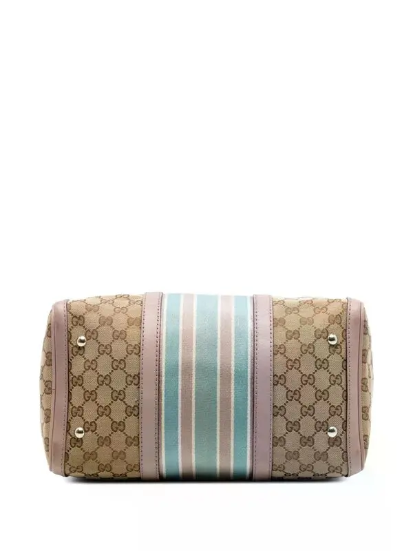 Gucci Gg Canvas Web Joy Boston Satchel - Brown