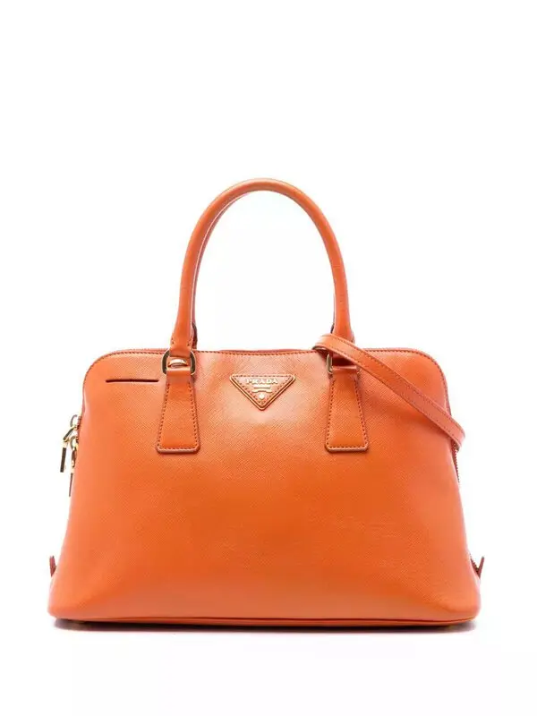 Prada Saffiano Lux Promenade Satchel - Orange