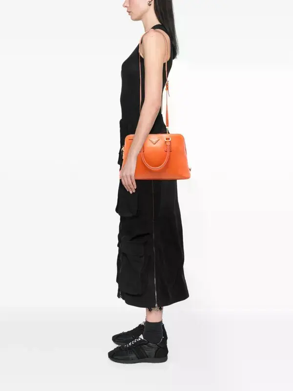 Prada Saffiano Lux Promenade Satchel - Orange