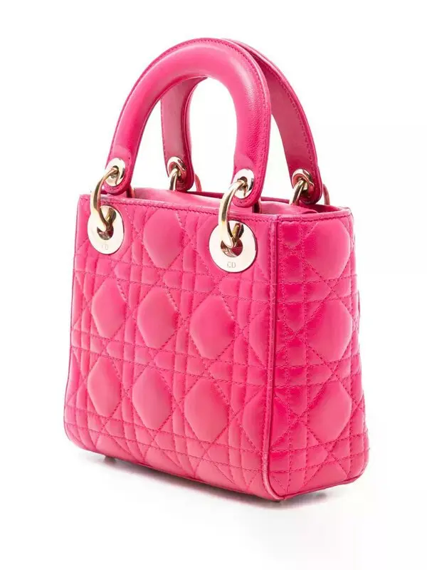 Dior 2015 Mini Cannage Lady Satchel - Pink