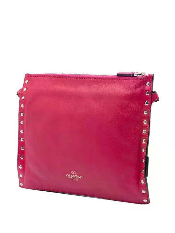 Valentino Garavani 2000-2017 Leather Rockstud Triple Zip Crossbody Bag - Pink