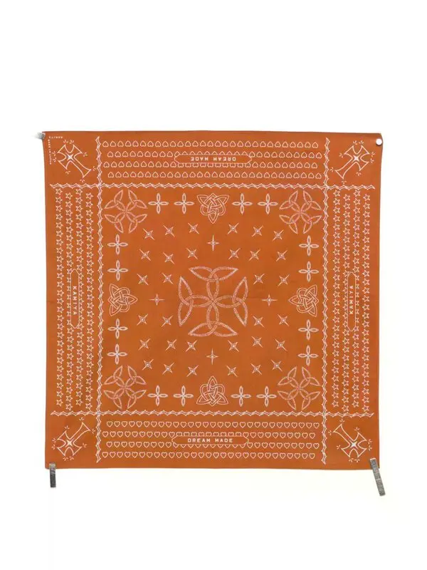 KAMIYA Bandanna Square Scarf - Orange
