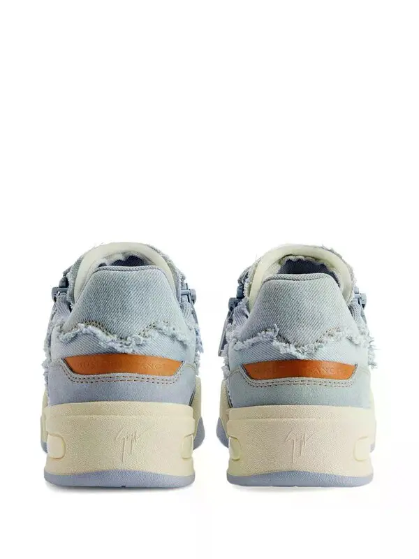 GIUSEPPE ZANOTTI Frayed Zip-up Sneakers - Blue