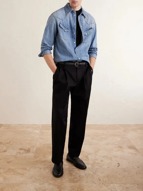 Dolce & Gabbana Distressed Cotton Shirt - Blue