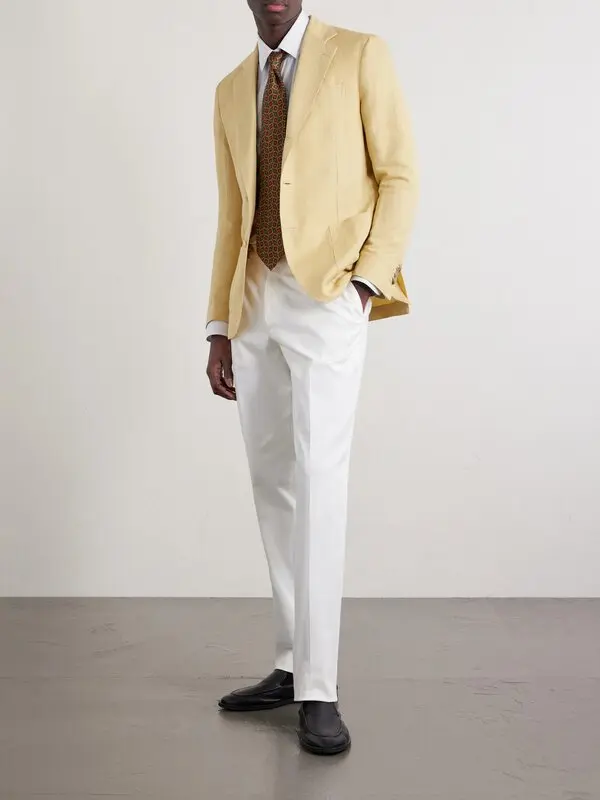 DE PETRILLO Straight-leg Cotton-blend Twill Trousers