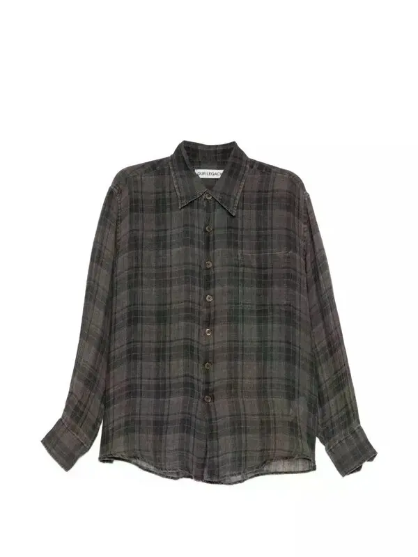 Our Legacy Above Checked Shirt - Brown